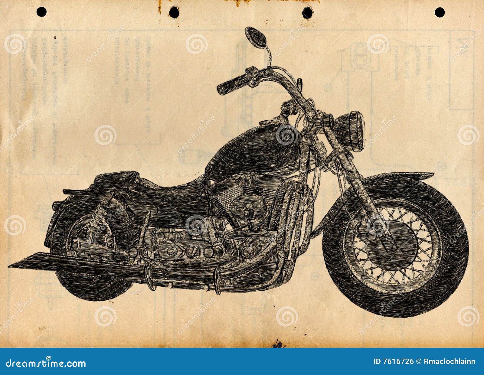 Sketch of a Chopper editorial photo. Illustration of iron - 7616726