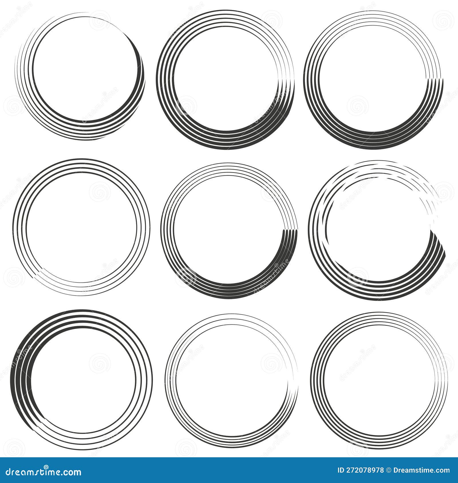 Sketch Circles. Round Shape. Hand Drawn Scribble Doodle Circle Set ...