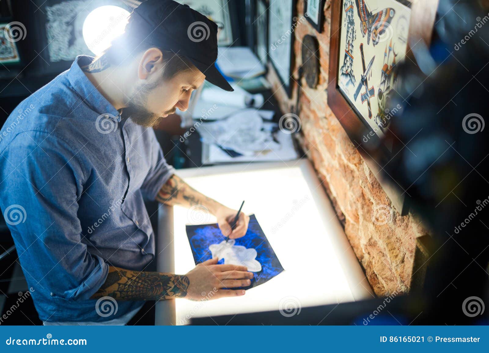 Sketch for client stock image. Image of master, artwork - 86165021