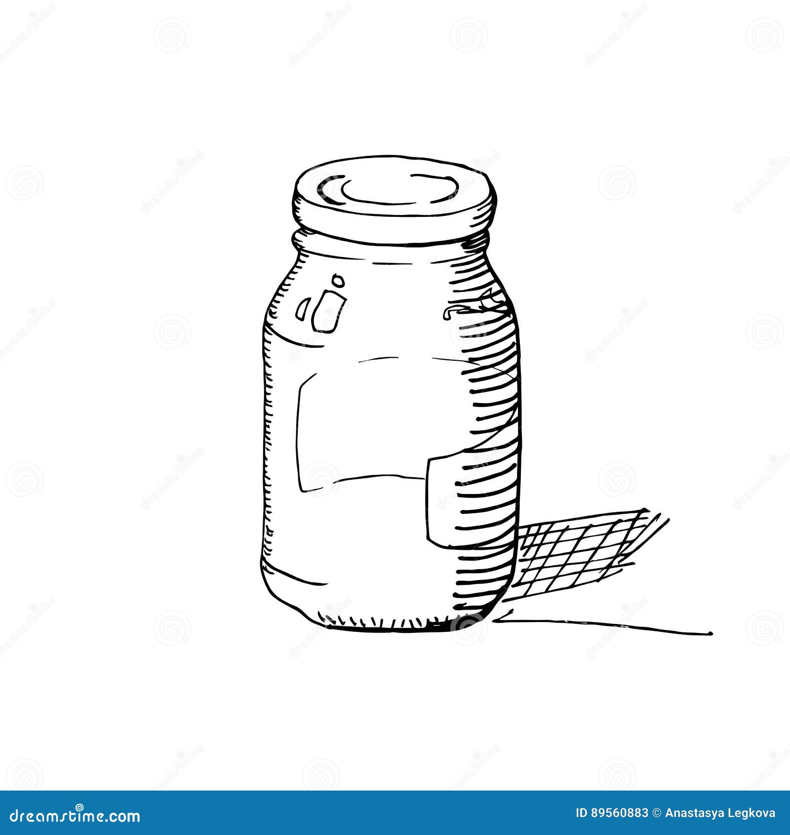 Sketch of closed glass jar stock illustration. Illustration of glass ...