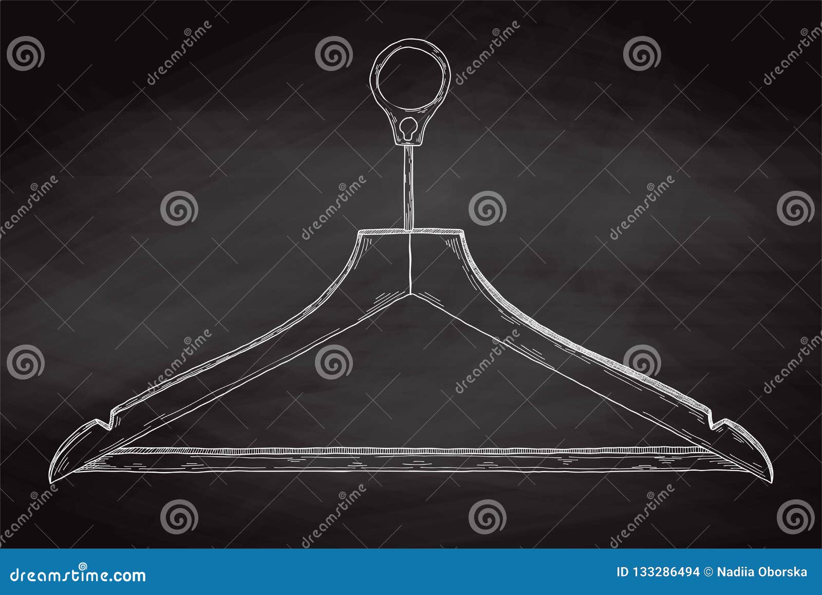 Sketch Clothes Hangers on Chalk Board. Stock Illustration ...
