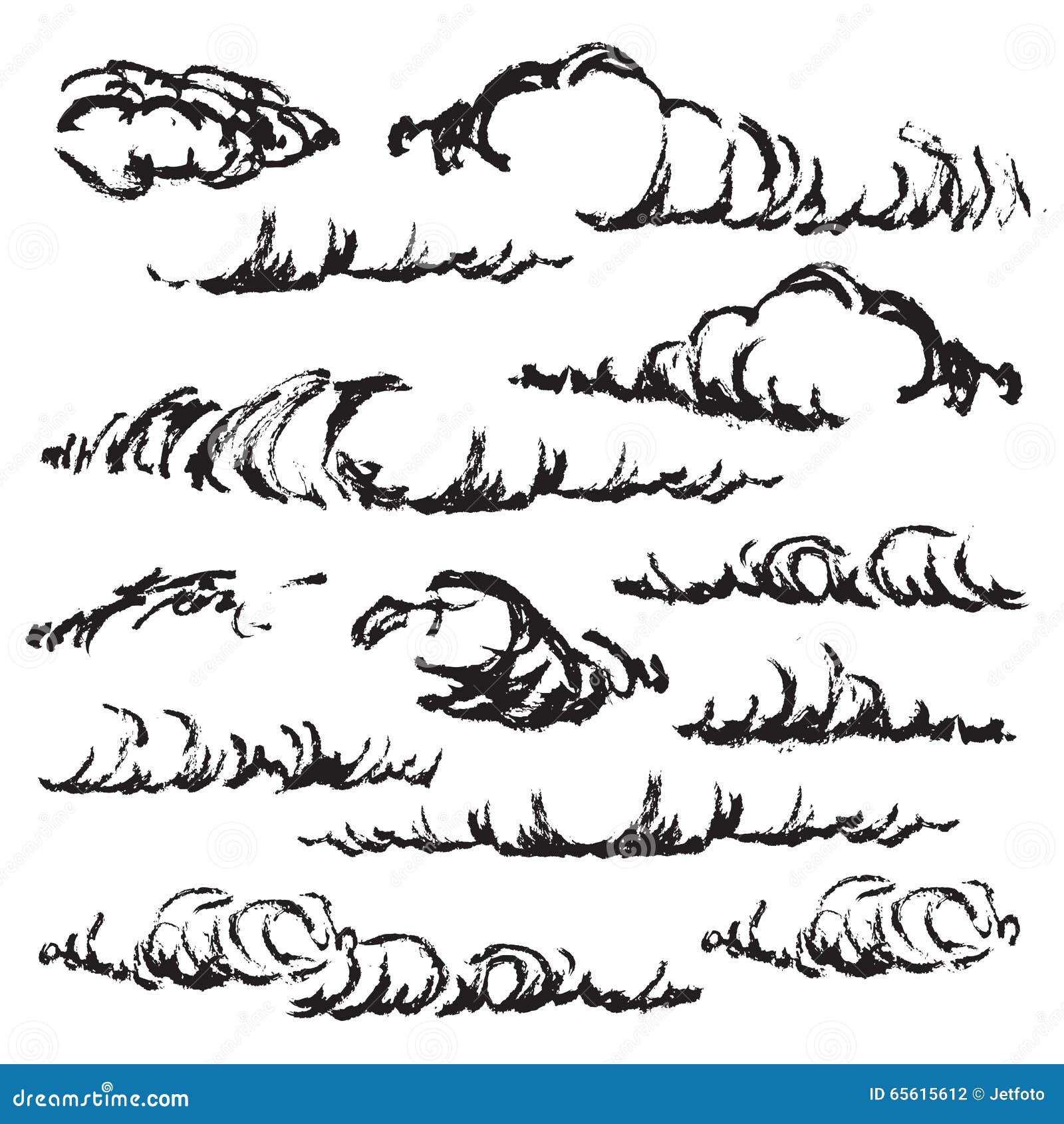 Sketch of clouds stock vector. Illustration of sketch - 65615612