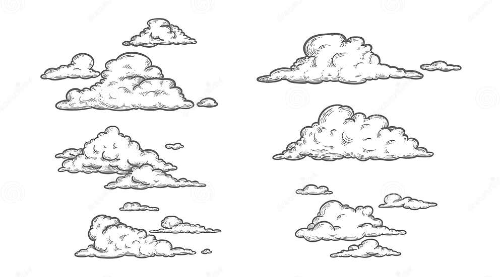 Sketch Clouds. Hand Drawn Sky Cloudscape Stock Vector - Illustration of ... Sketch Clouds. Hand Drawn Sky Cloudscape Stock Vector - Illustration of ...