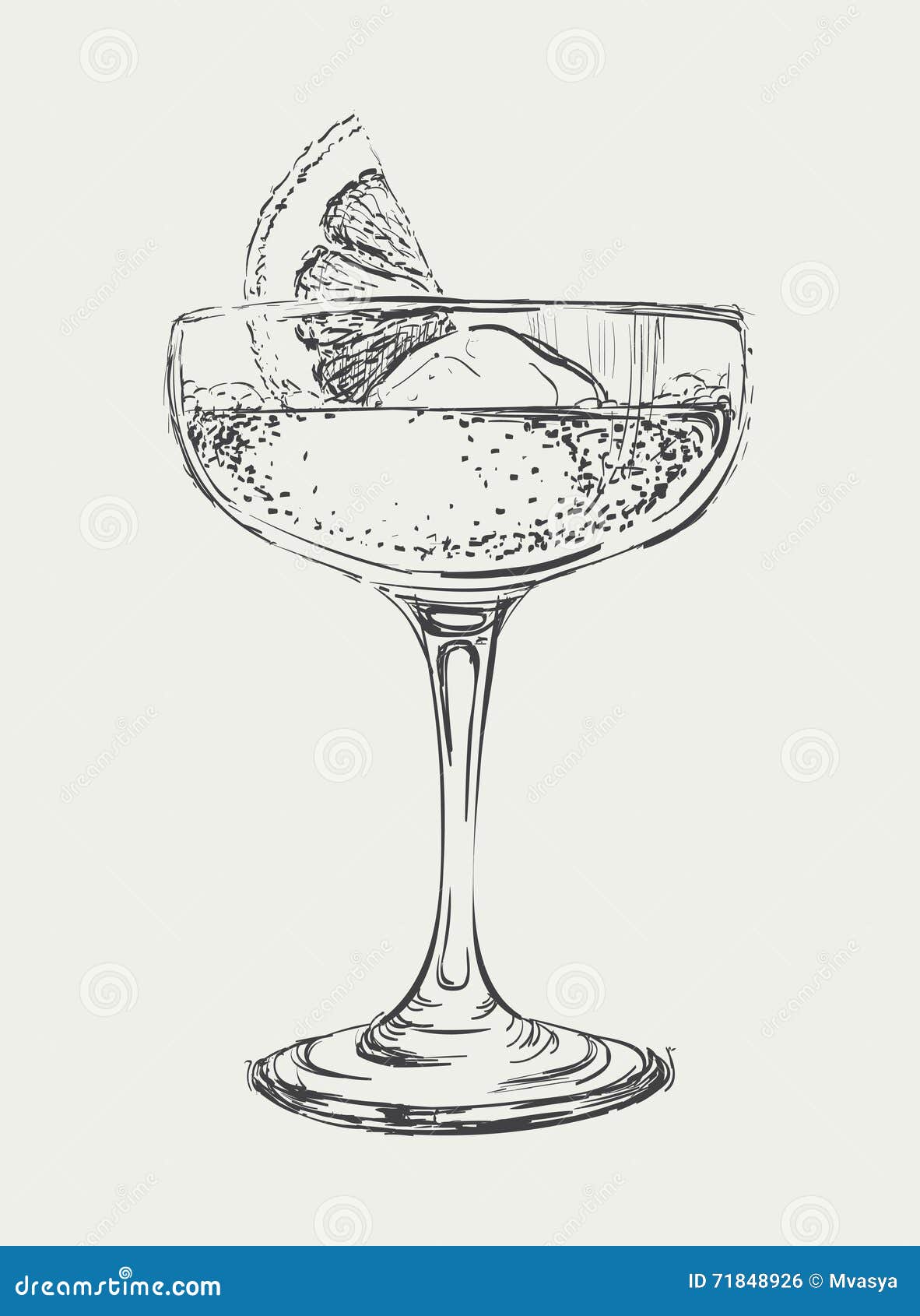 Sketch Cocktail, Vector Hand Drawn Illustration Cocktail Stock Vector ...