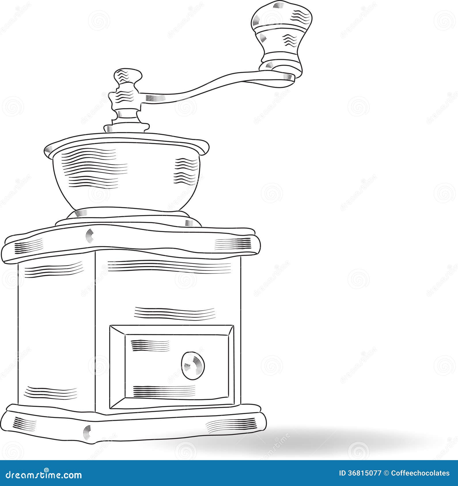 Sketch coffee grinder stock vector. Illustration of retro - 36815077