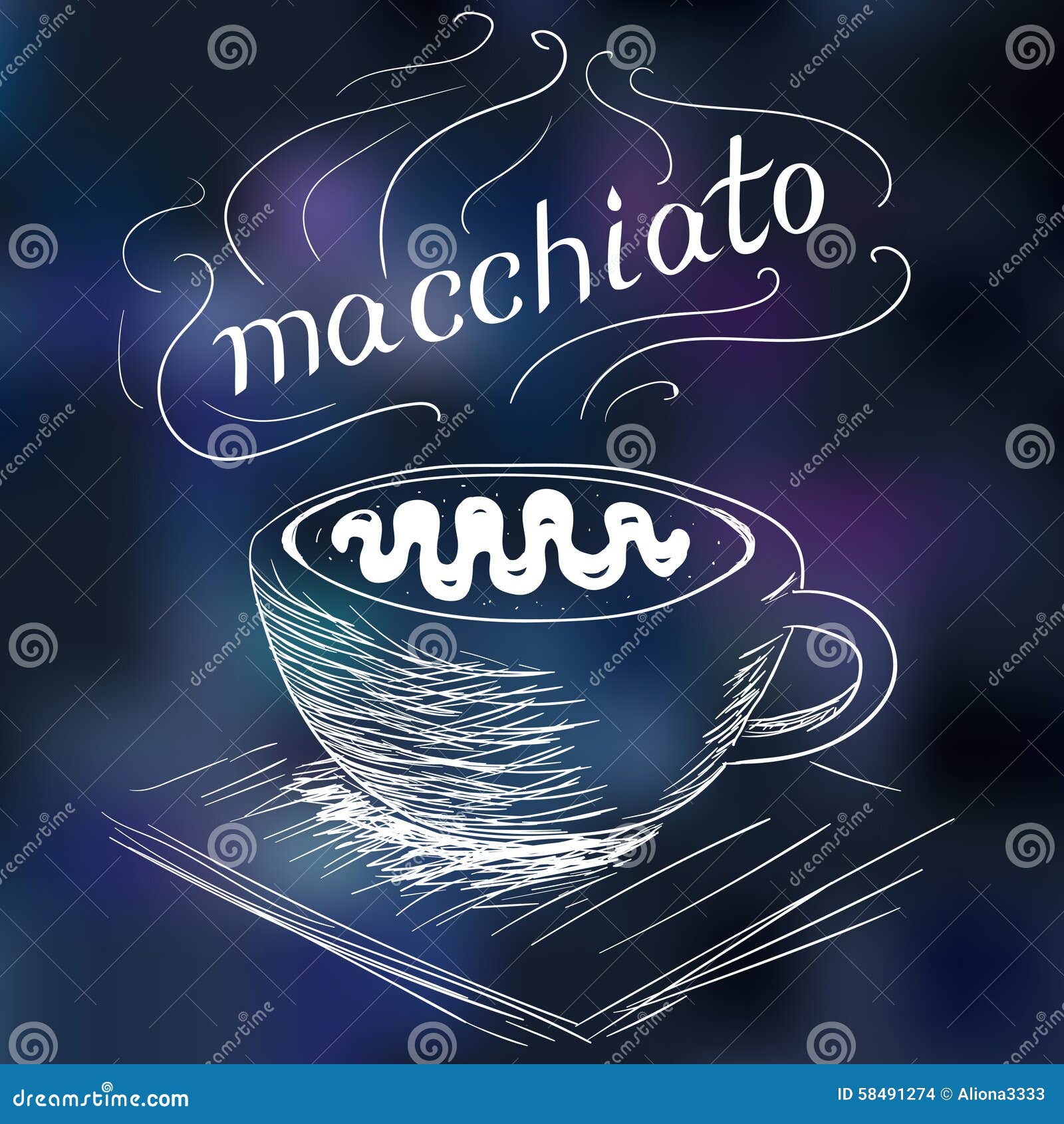 Sketch of coffee macchiato stock vector. Illustration of breakfast ...
