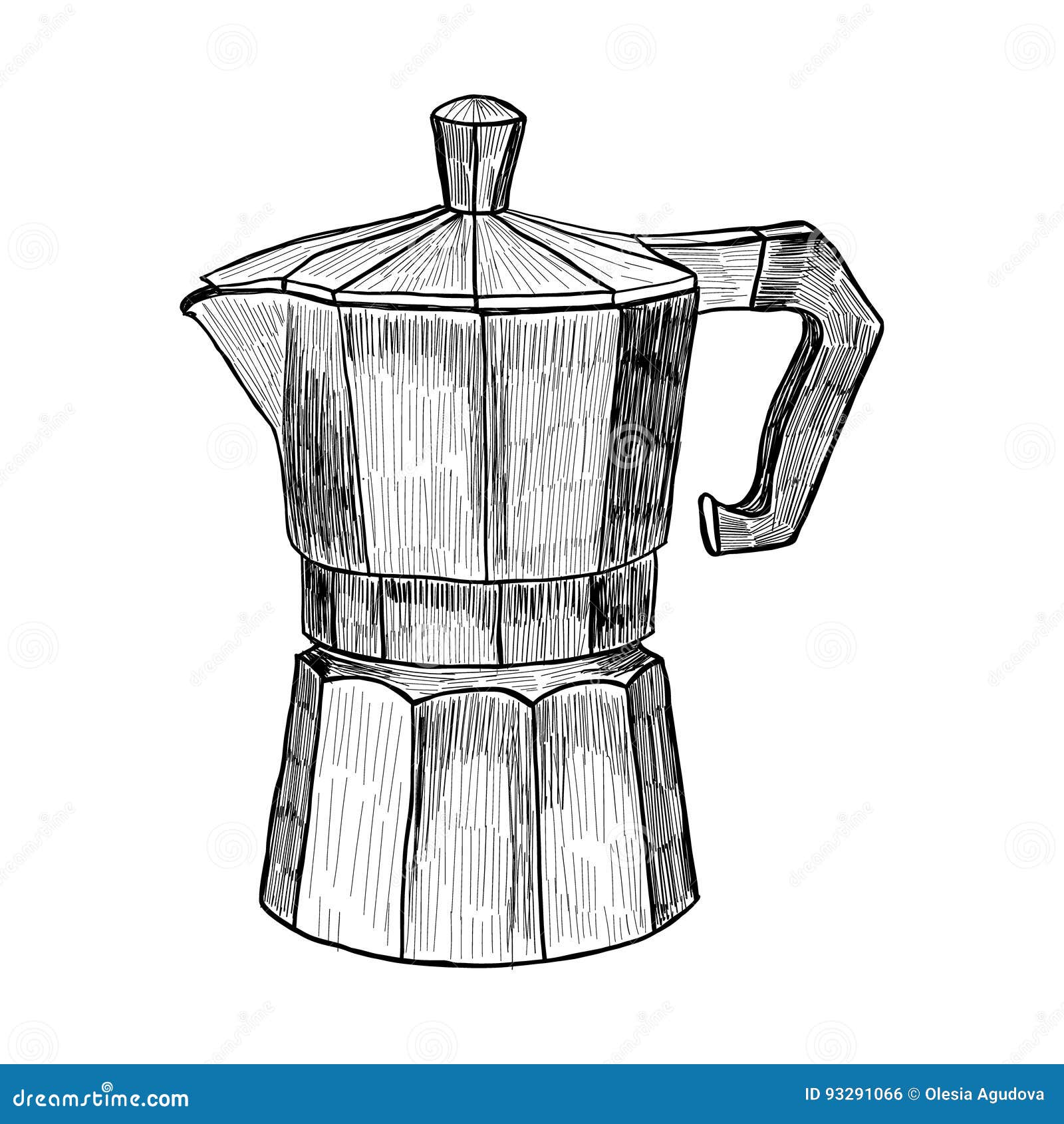 Sketch of Coffee Maker Hand Drawn Coffee Maker Illustration in ...