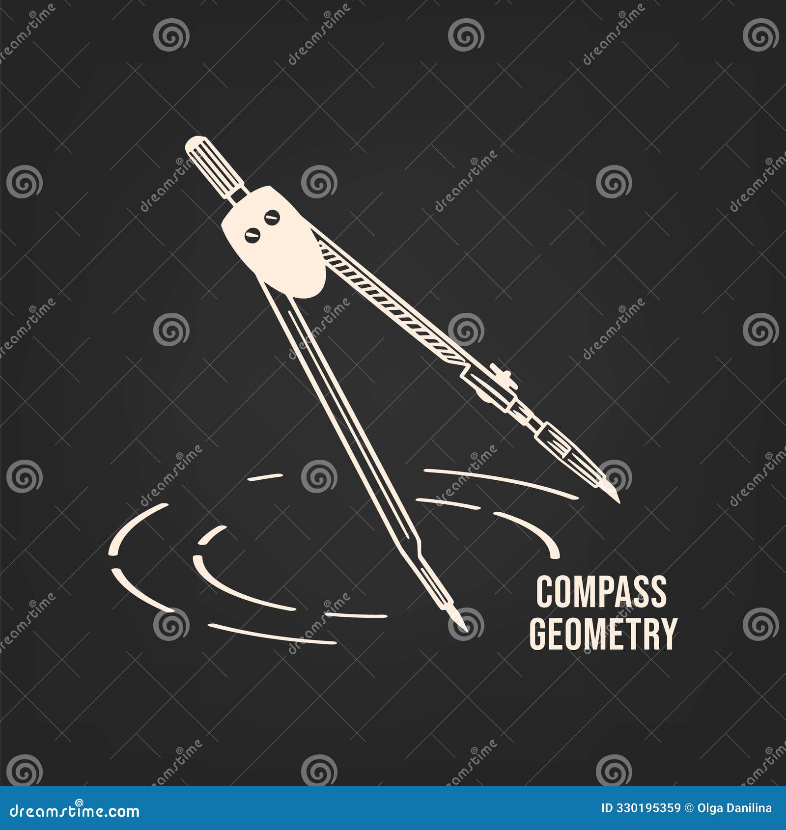 Sketch Compasses Drawn on a Dark Background. Vector Stock Vector ...