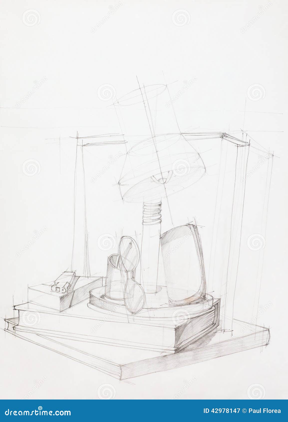 Sketch of Composition with Objects Stock Illustration - Illustration of ...