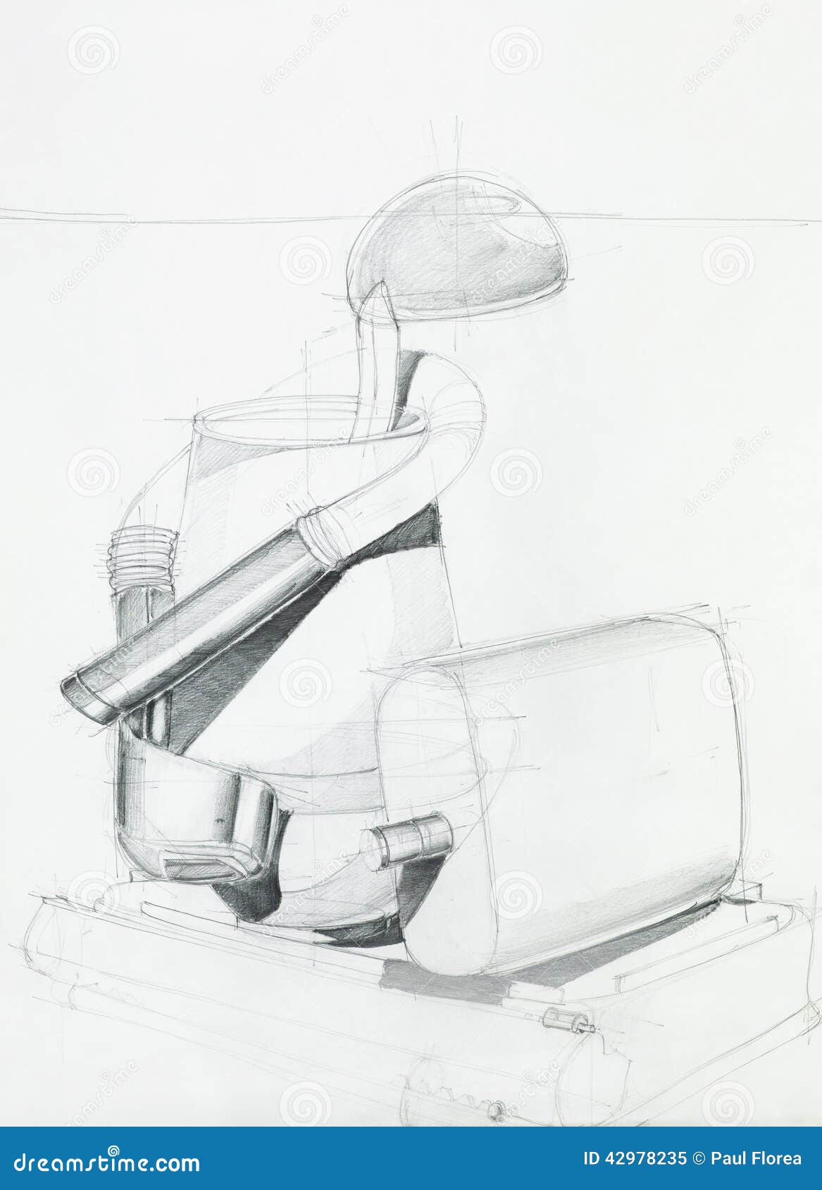 Sketch of Composition with Objects Stock Illustration - Illustration of ...