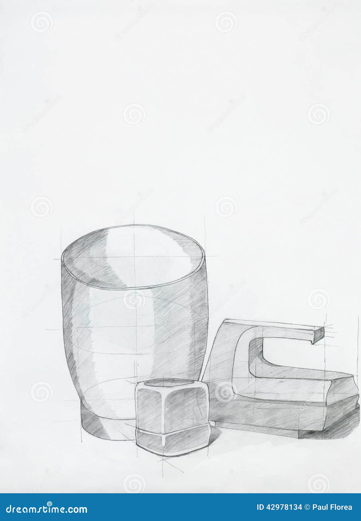 Sketch, Composition with Objects Stock Illustration - Illustration of ...