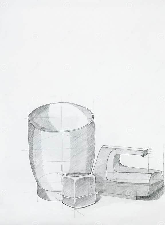 Sketch, Composition with Objects Stock Illustration - Illustration of ...