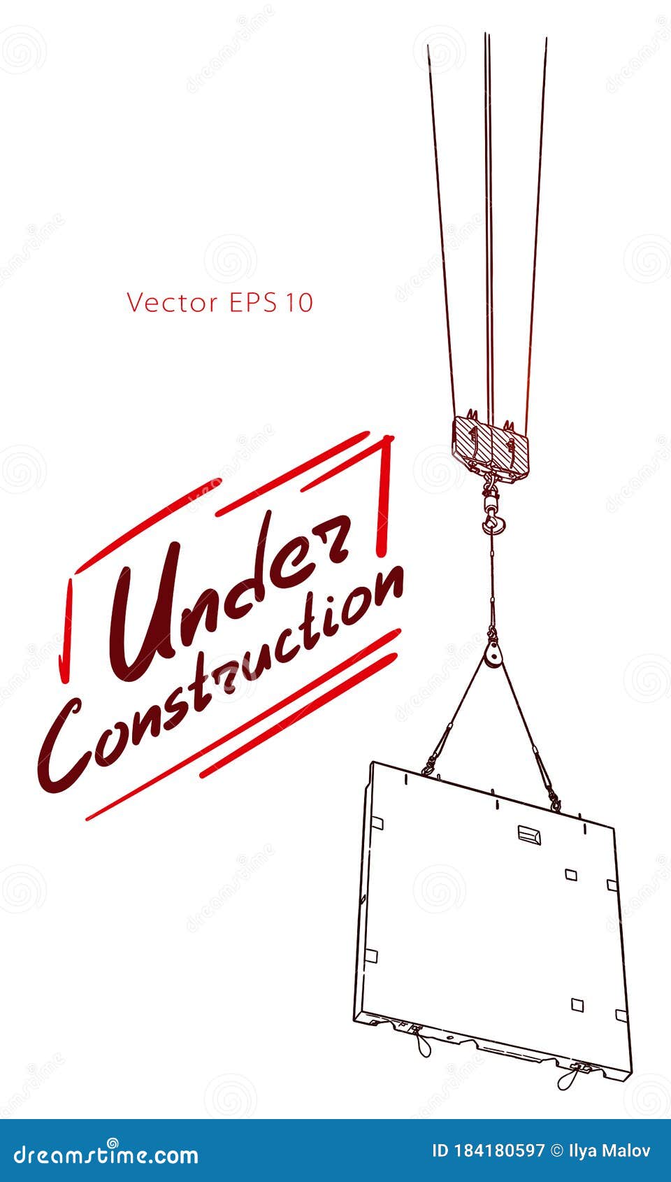 Sketch. Construction Crane Hook. Vector Hand Draw Stock Vector ...