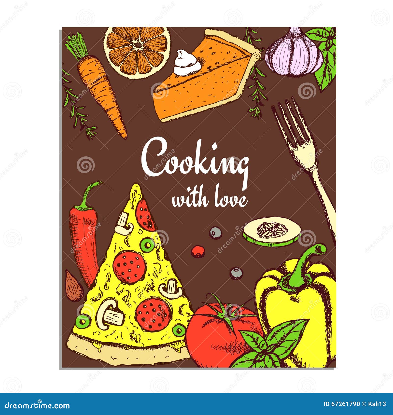 Sketch cooking card stock vector. Illustration of lunch - 67261790