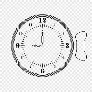 Sketch of a Creative Clock on a Transparent Background with a Hand ...