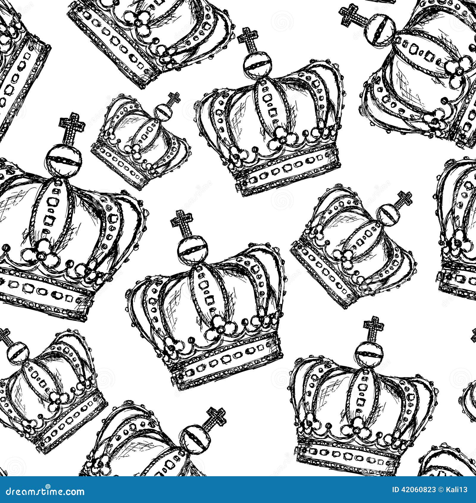 Sketch Crown. Simple Graffiti Crowning, Elegant Queen Or King Crowns ...