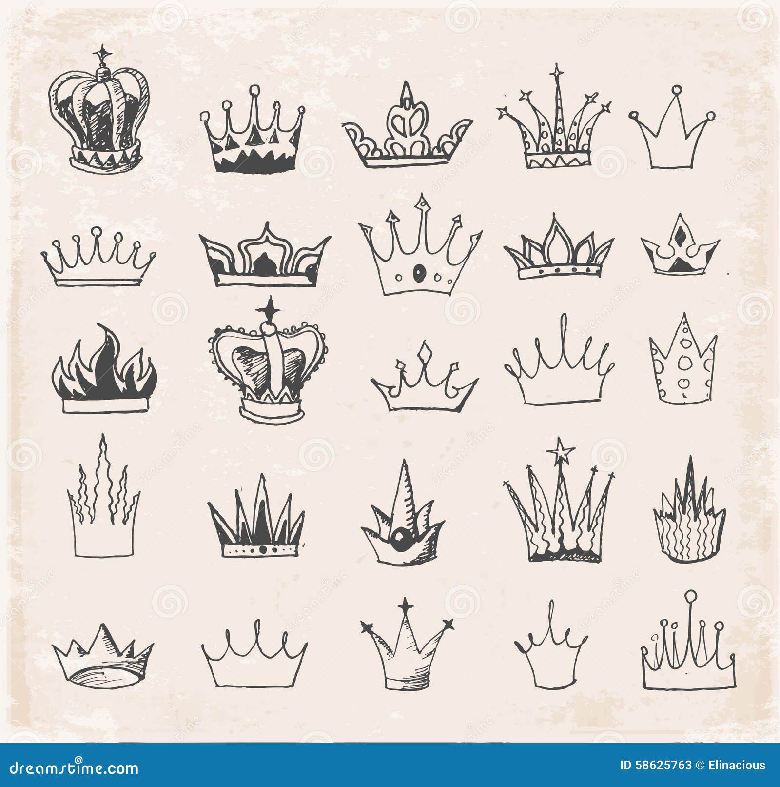 Crowns Collection. Crown In Different Styles. Crowns Isolated On ...