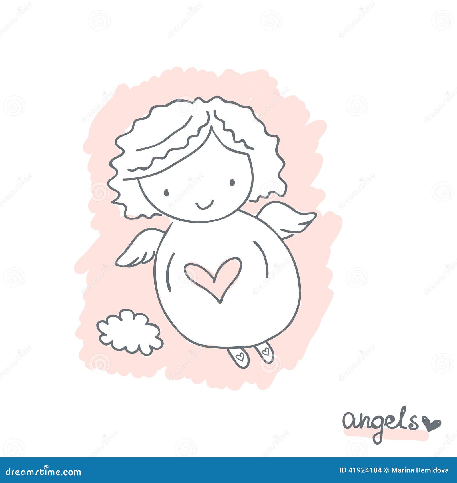 Sketch with cute angel stock vector. Illustration of christmas - 41924104 Sketch with cute angel stock vector. Illustration of christmas - 41924104