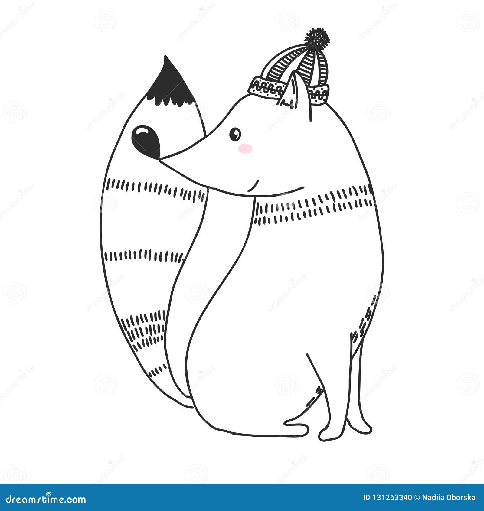Sketch Cute Animal. Fox in a Doodle Style Stock Illustration ...