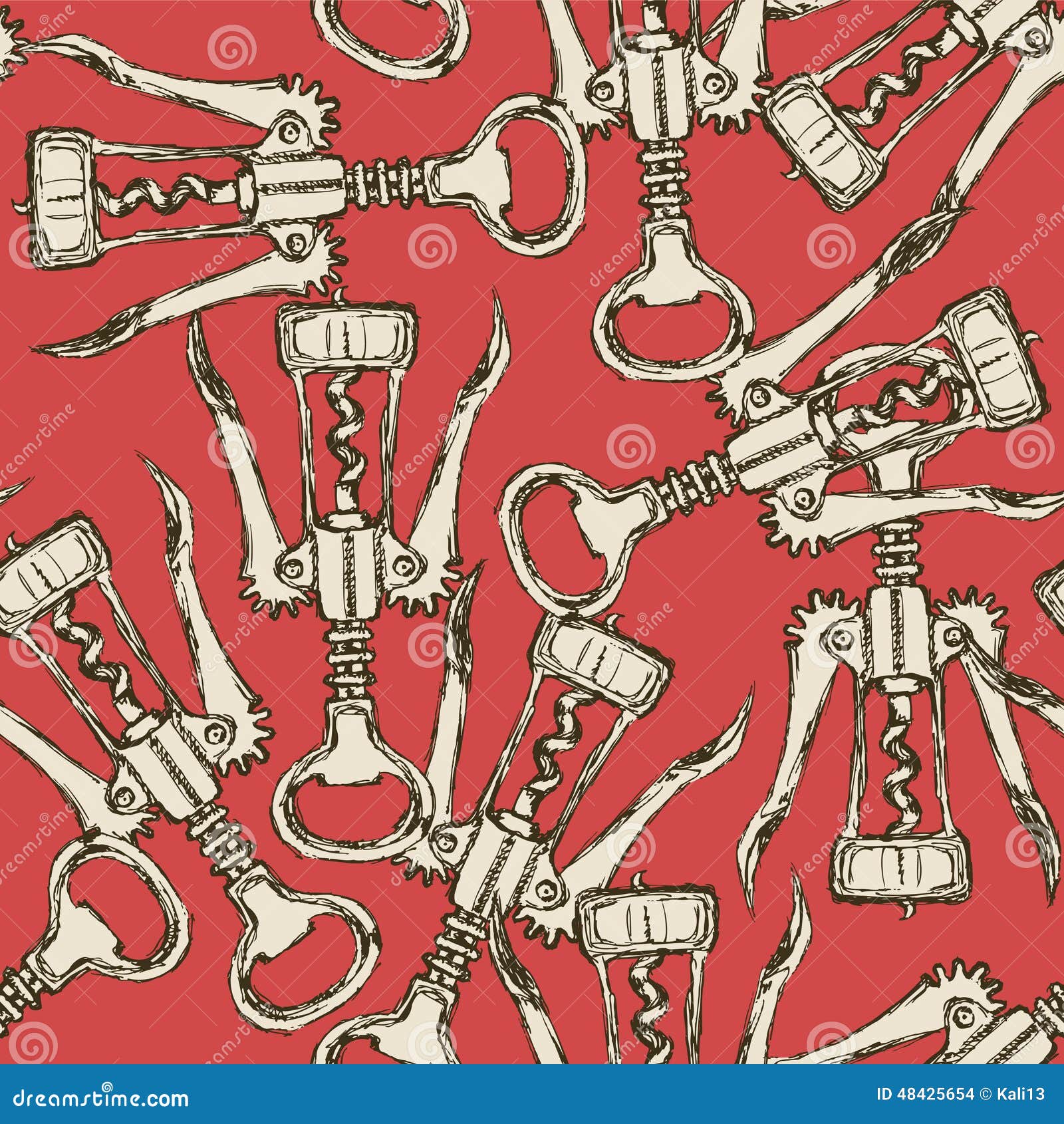 Sketch Cute Corkscrew in Vintage Style Stock Vector - Illustration of ...