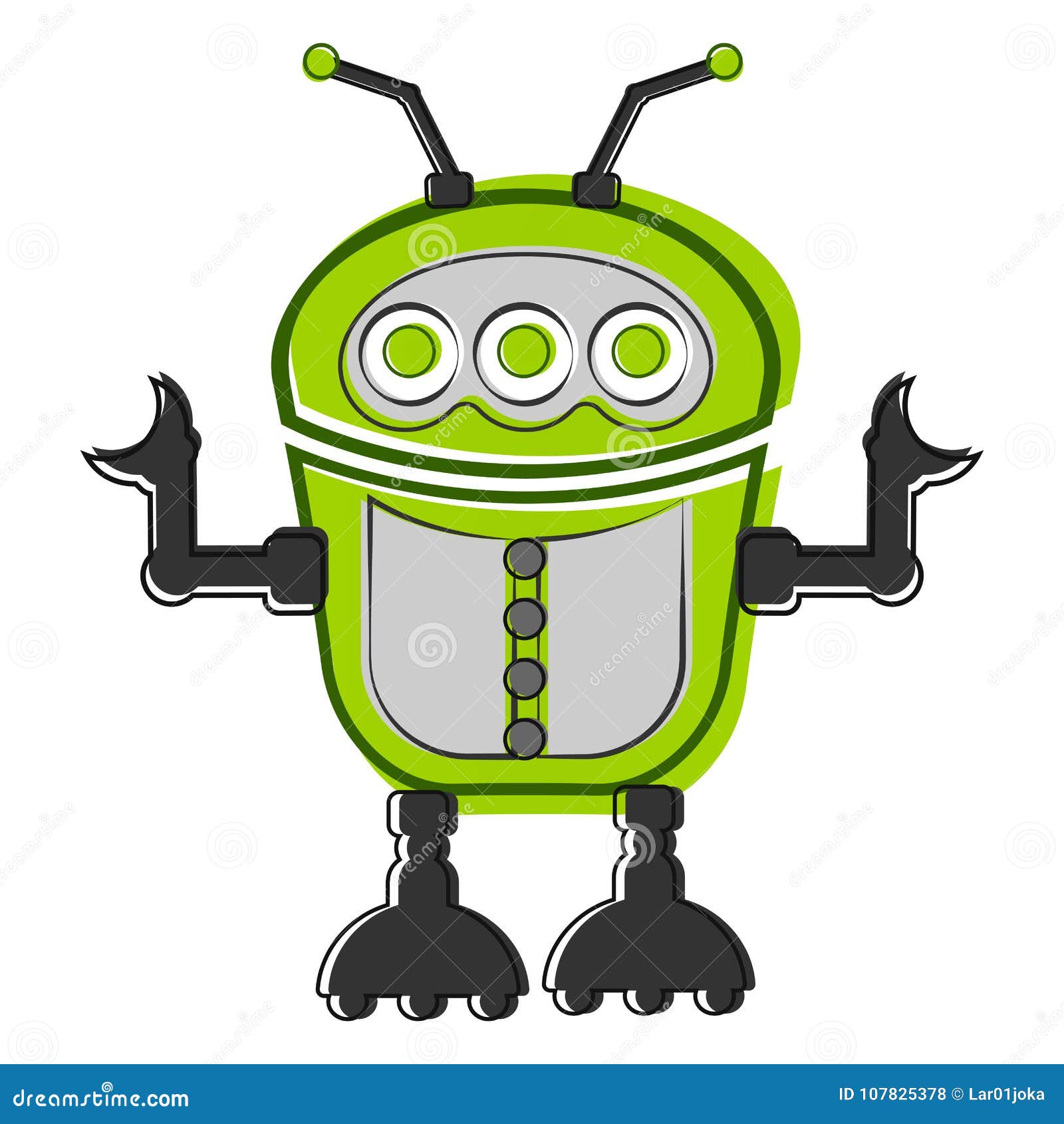 Sketch of a cute robot stock vector. Illustration of cute - 107825378