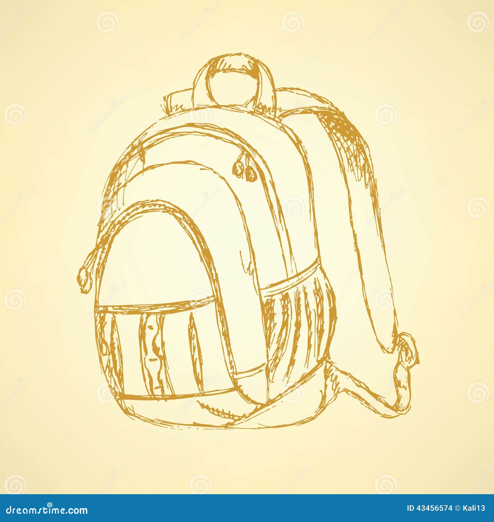 Sketch Cute School Backpack Stock Vector - Illustration of journey ...