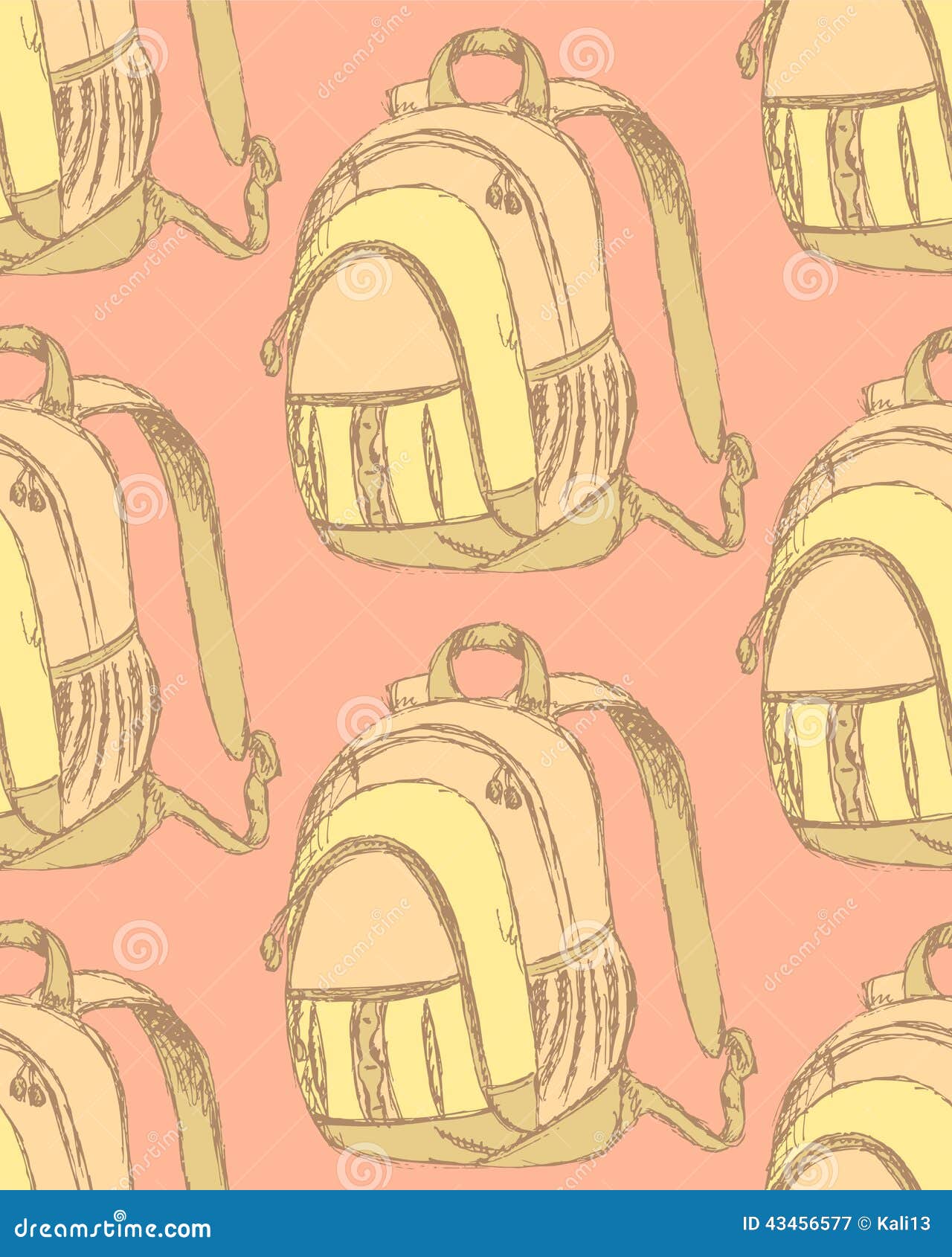 Sketch Cute School Backpack in Vintage Style Stock Vector ...