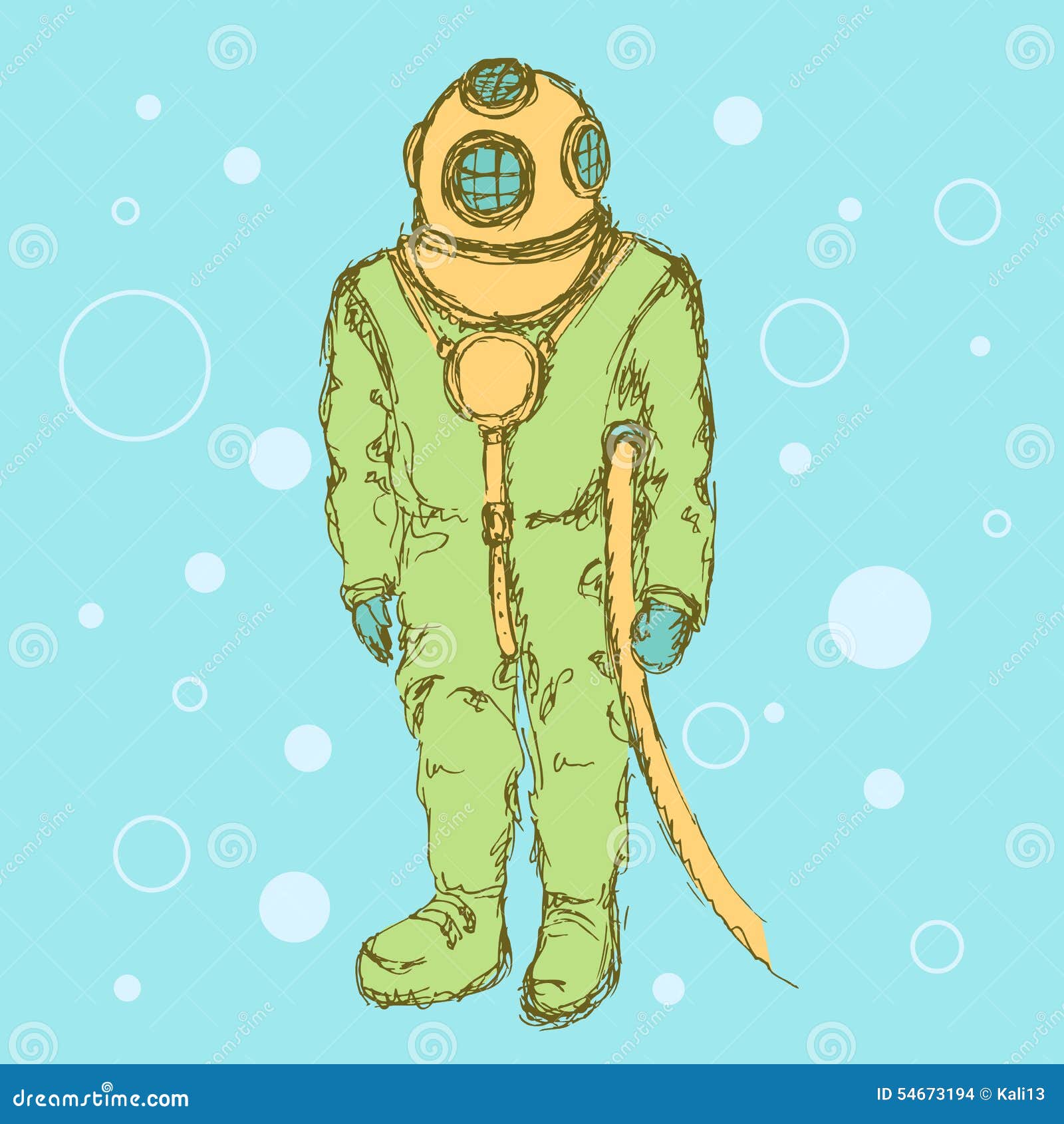 Vintage Diving Suit Art