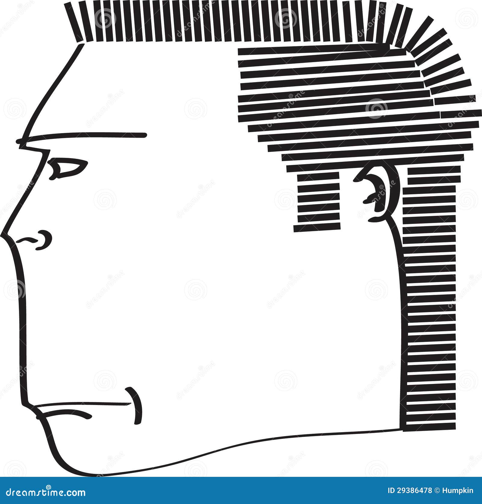 Sketch Dangerous Man in Profile Stock Illustration - Illustration of ...