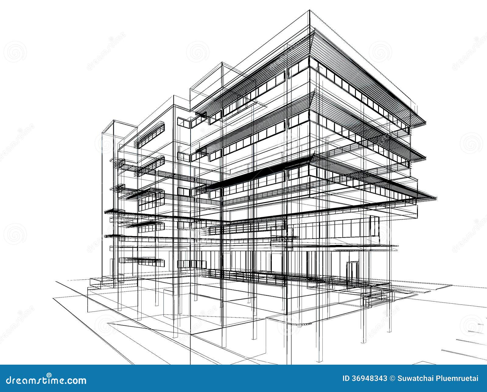 Sketch design of building stock illustration. Illustration of ...