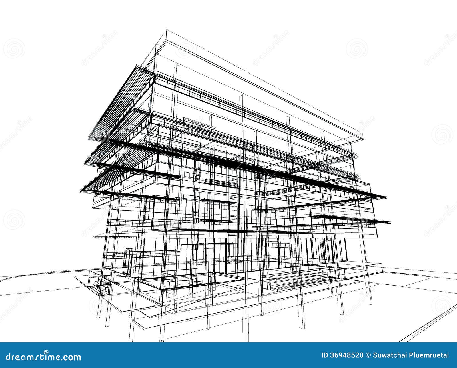 Sketch design of building stock illustration. Illustration of blueprint ...