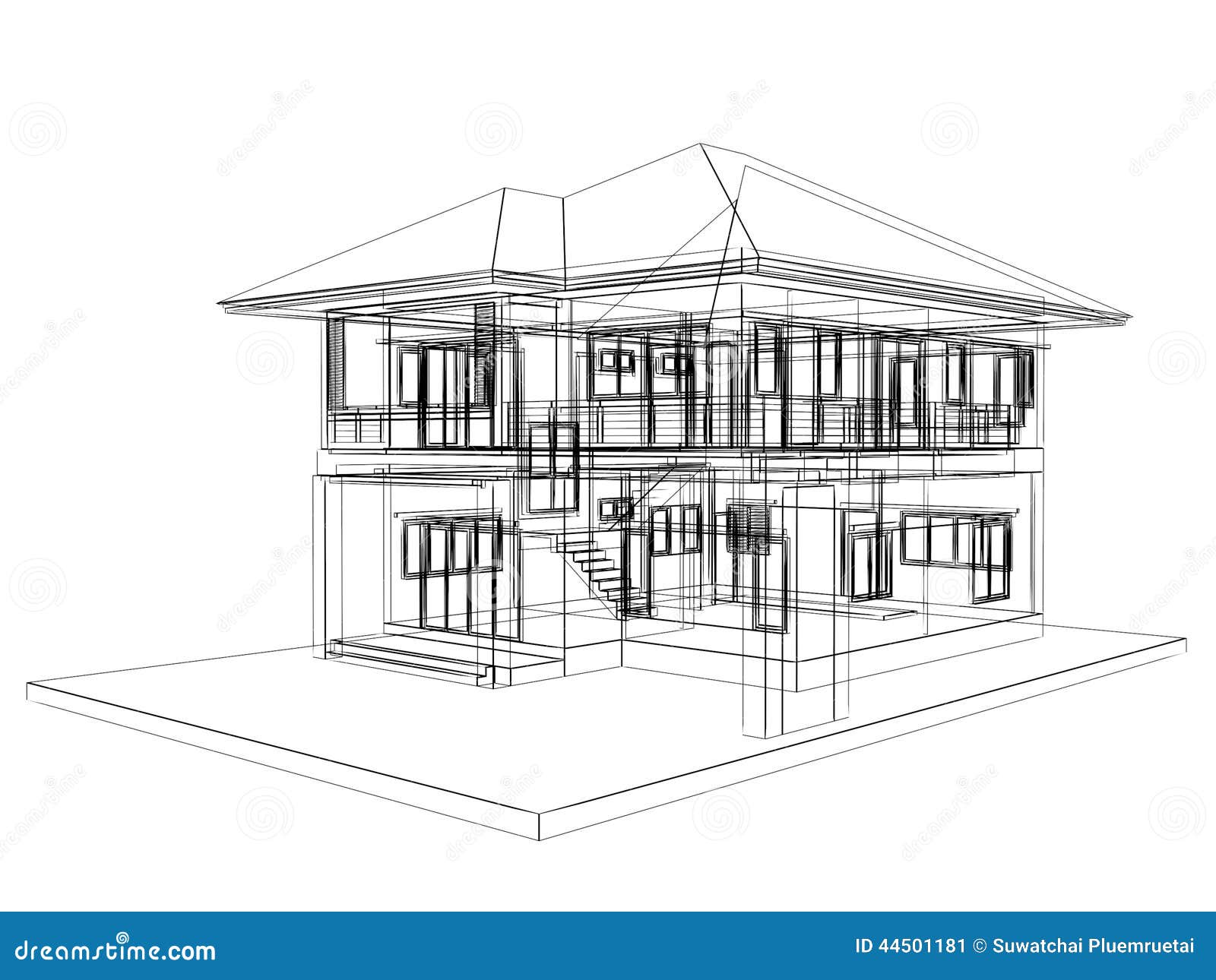 Sketch design of house stock illustration. Illustration of ...