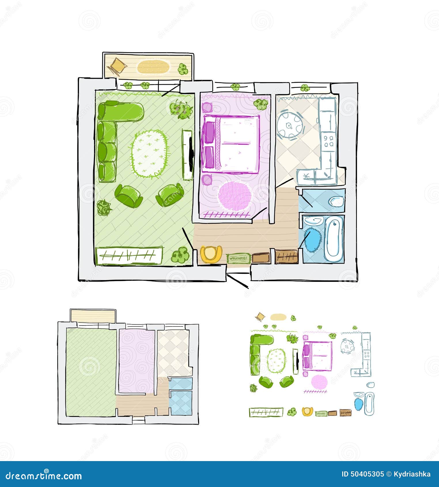 Sketch of Design Interior Apartment, Hand Drawn Stock Vector ...