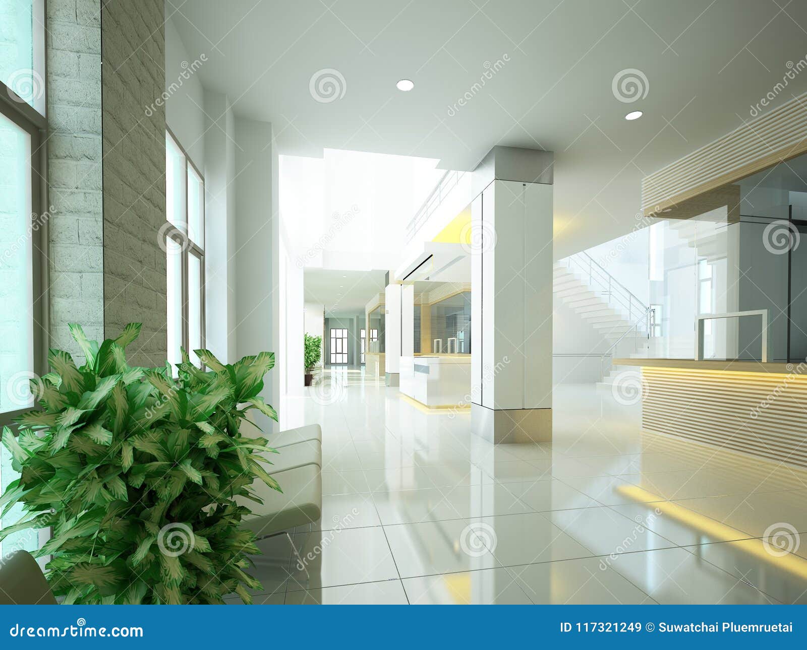 Sketch Design of Interior Hall, 3d Stock Illustration - Illustration of ...