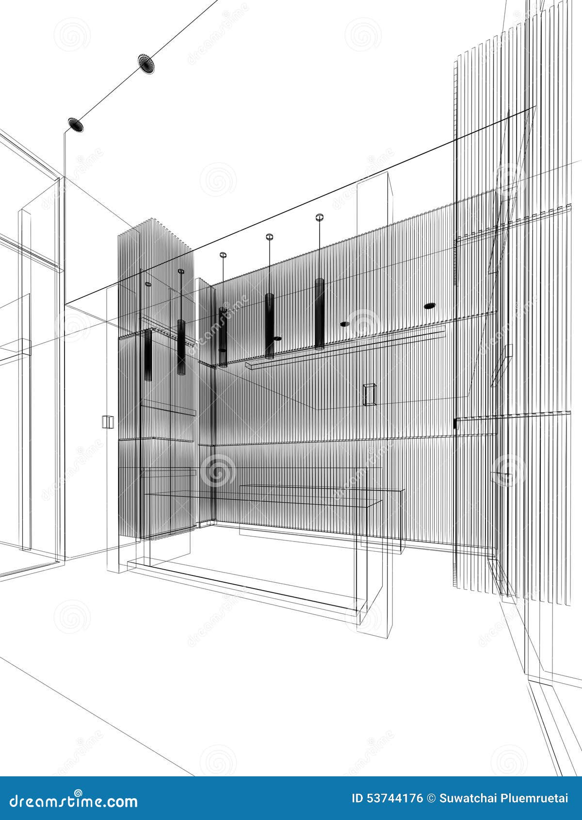 Sketch design of lobby stock illustration. Illustration of house - 53744176
