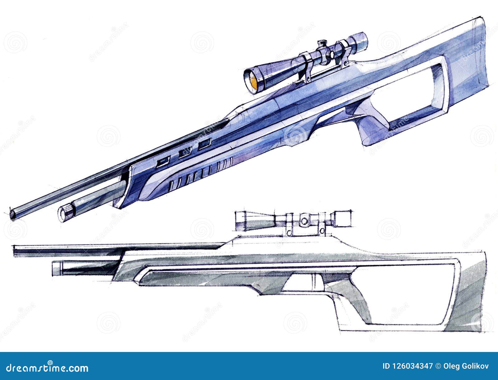 Sketch Design is a Project of a Modern Versatile Lightweight Rifle ...