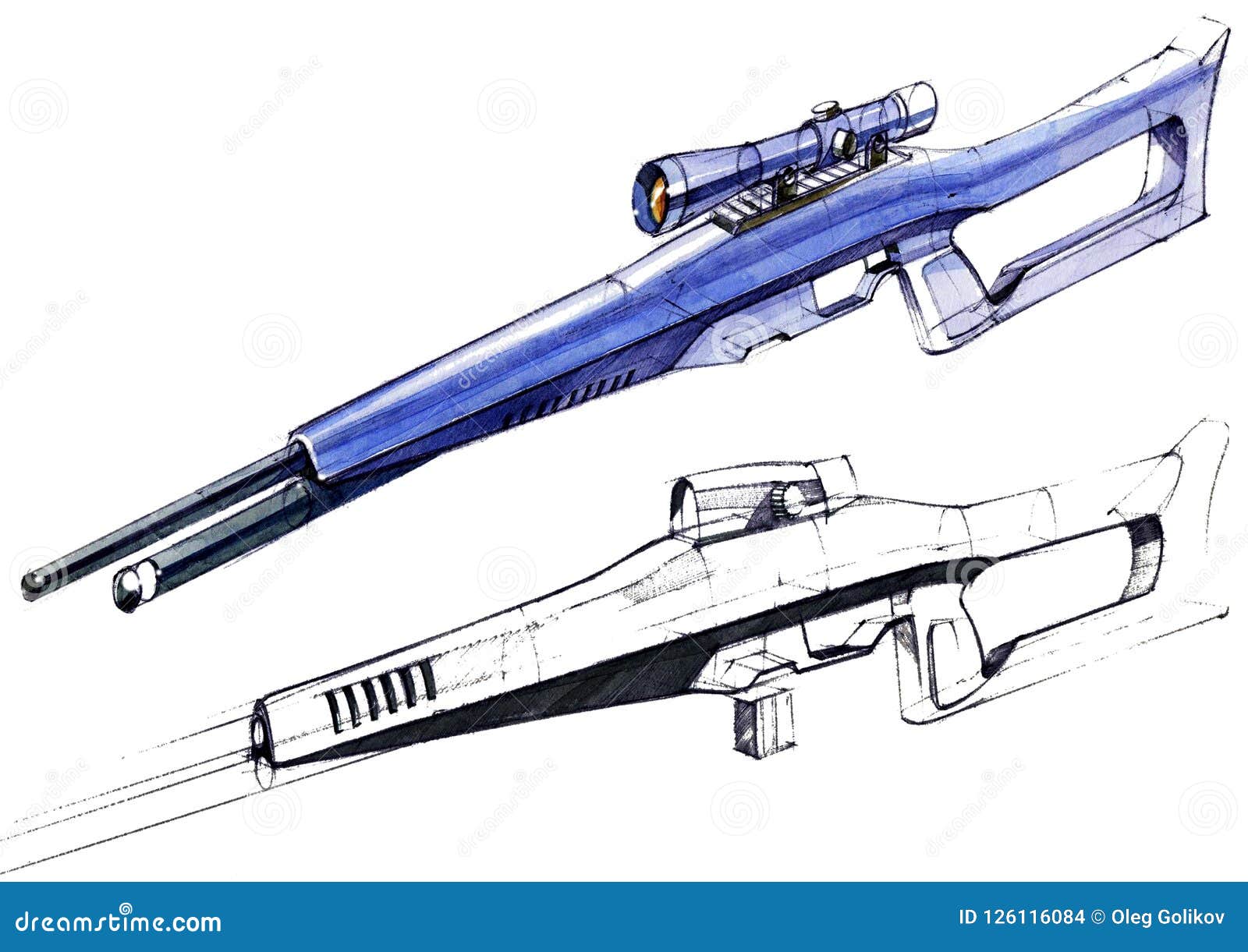 Sketch Design is a Project of a Modern Versatile Lightweight Rifle ...