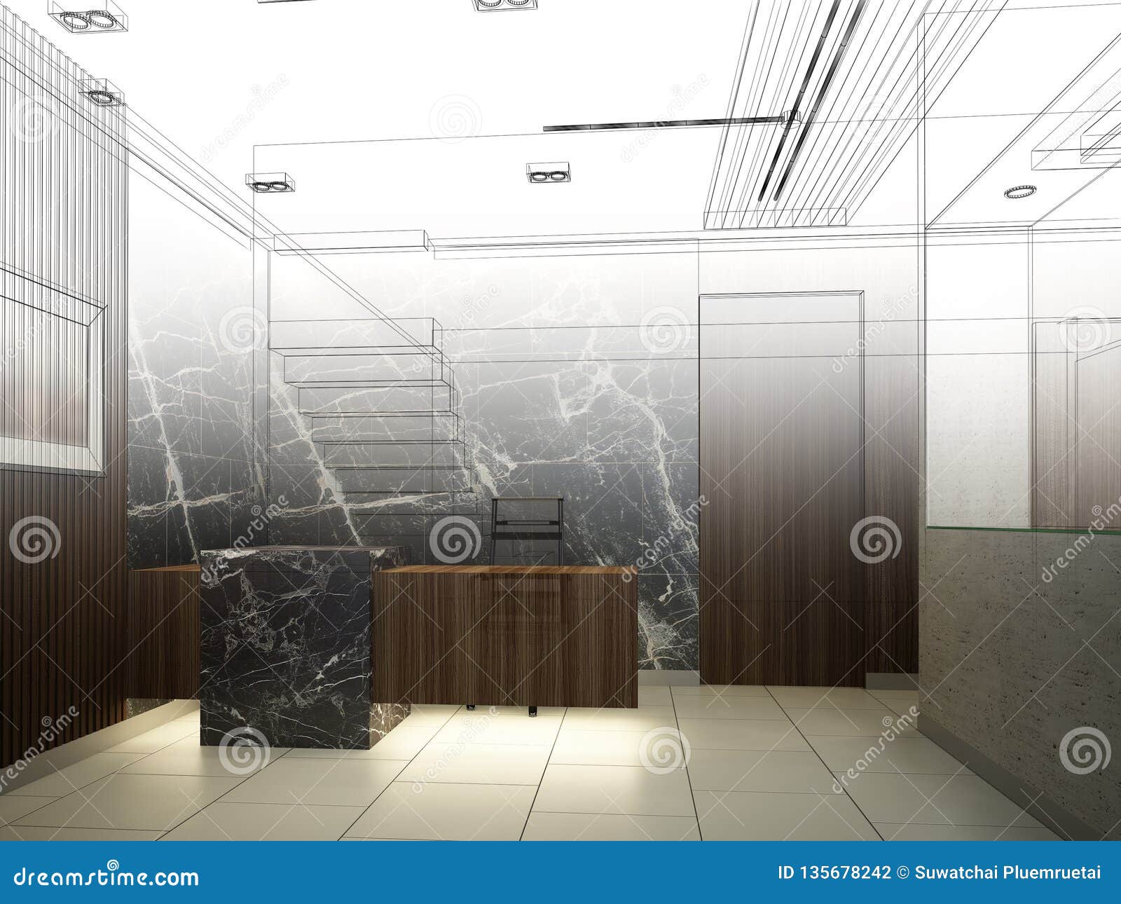 Sketch design of reception stock illustration. Illustration of build ...