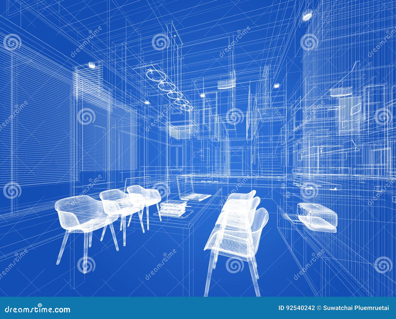 Sketch Design of Study Room Stock Illustration - Illustration of bacon ...