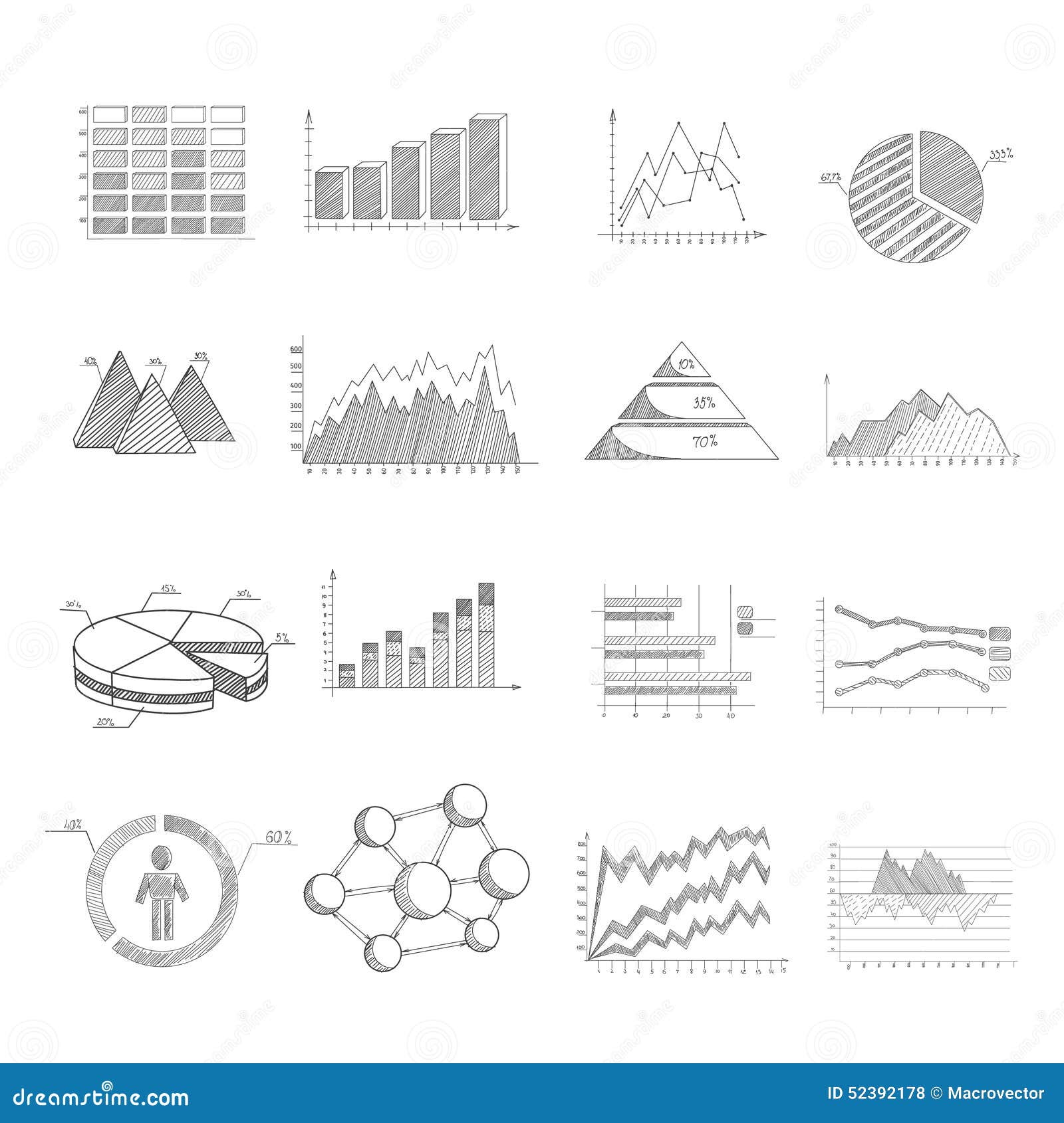 Sketch Diagrams Set stock vector. Illustration of option - 52392178
