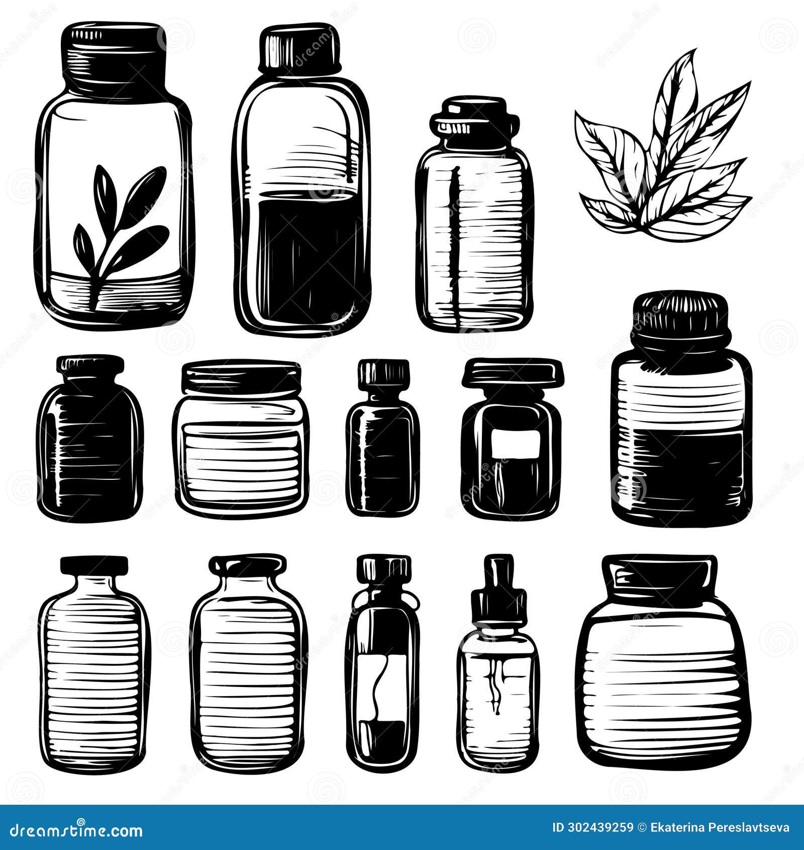 Sketch Different Shape Mason Jars. Hand-drawn Illustration Stock Vector ...