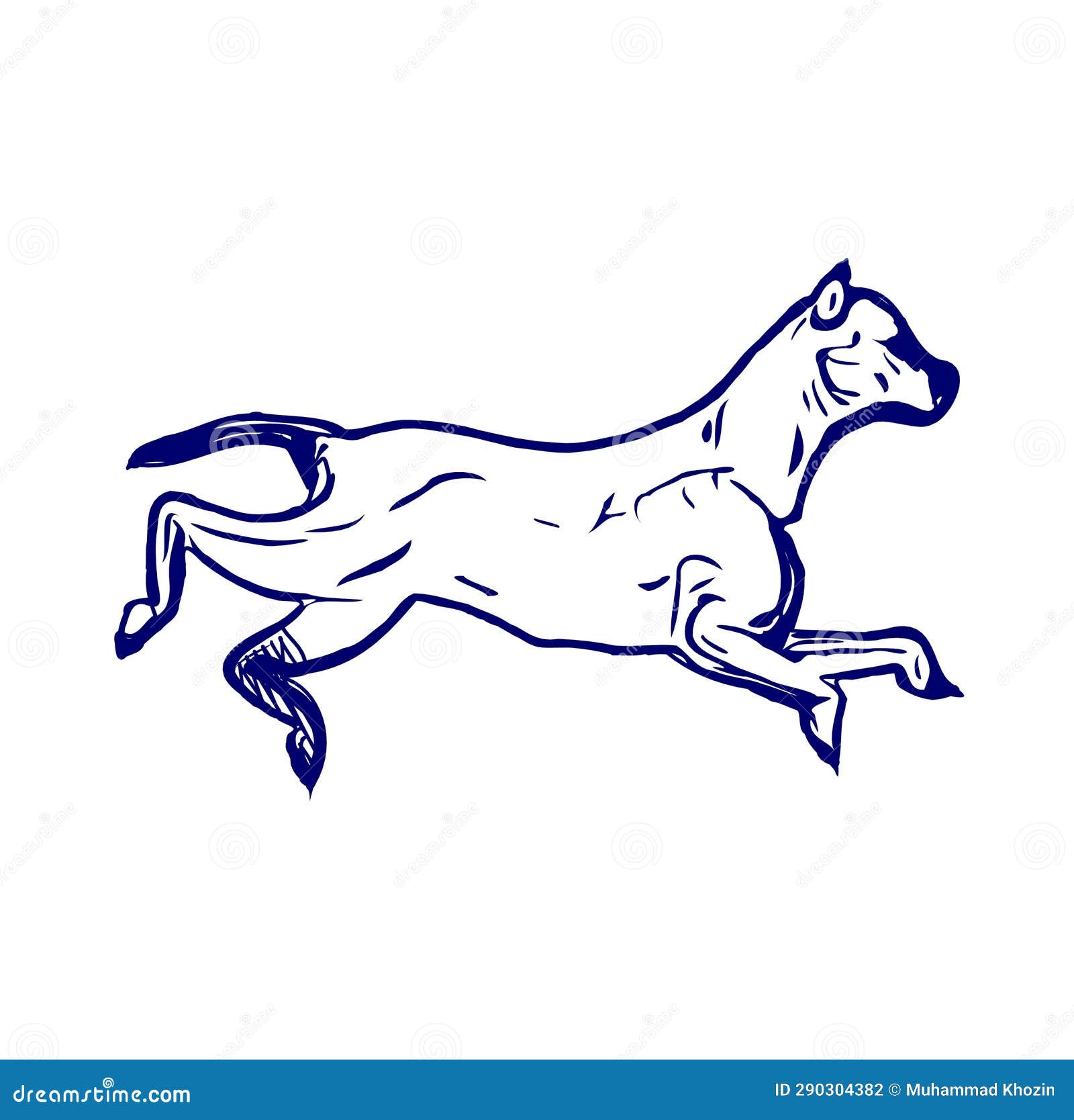 Sketch of a dog running stock illustration. Illustration of fashion ...
