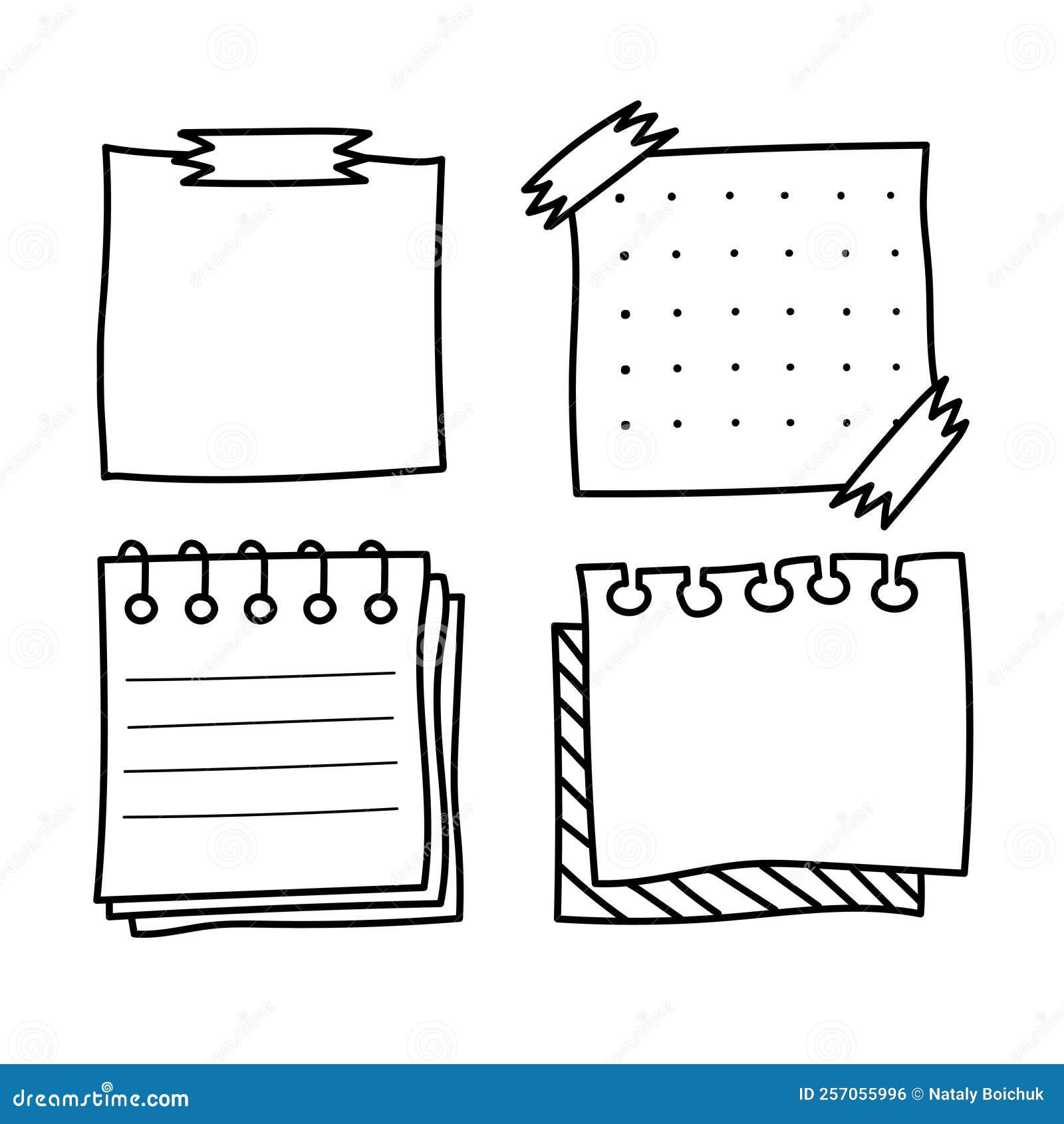 Sketch Doodle Sheets Vector Illustration Set Stock Vector ...