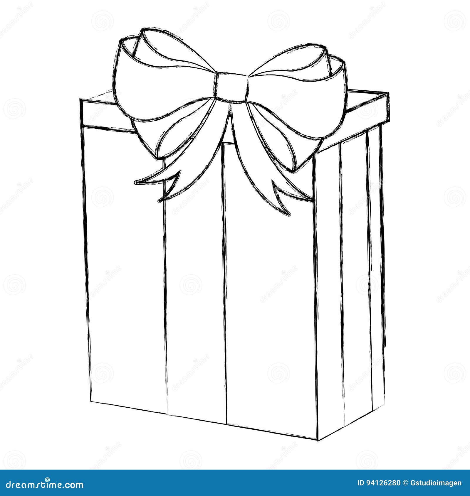 Sketch Draw Christmas Gift Cartoon Stock Vector - Illustration of event ...