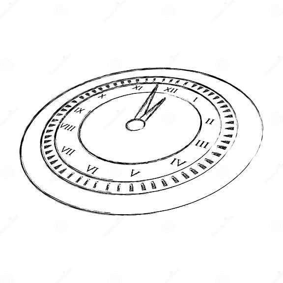 Sketch draw clock cartoon stock vector. Illustration of flat - 94127465