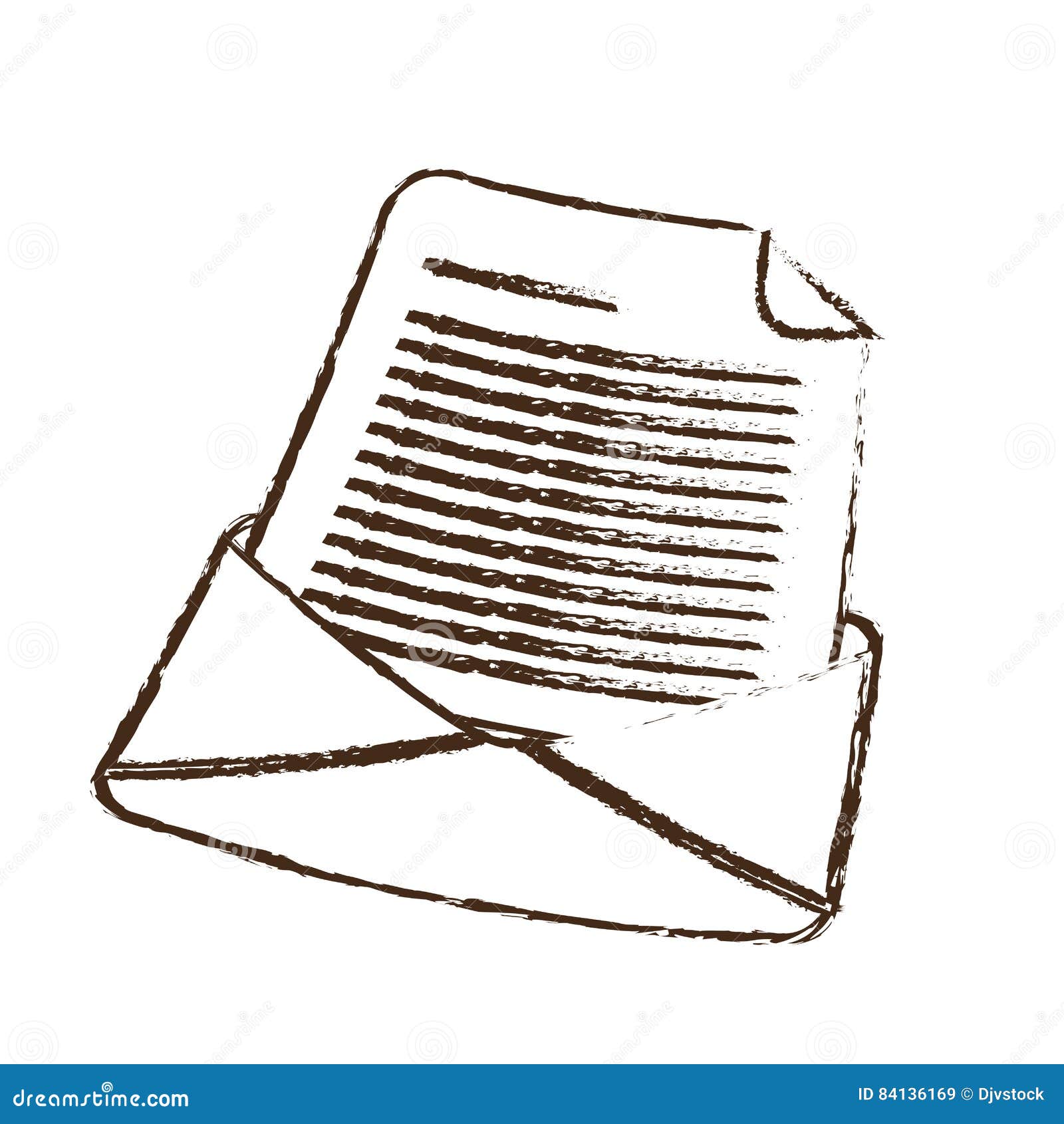 Sketch Draw Email Envelope Message Letter Stock Illustration ...