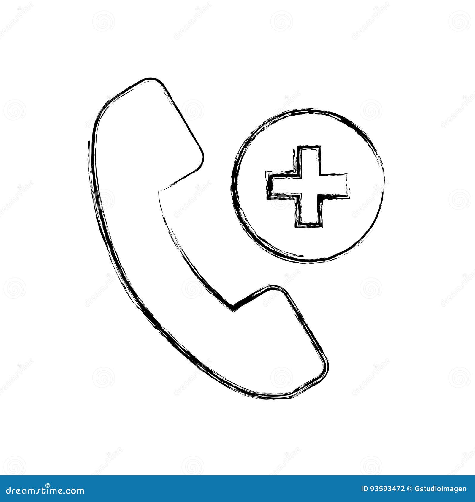 Sketch Draw Emergency Call Cartoon Stock Vector - Illustration of phone ...