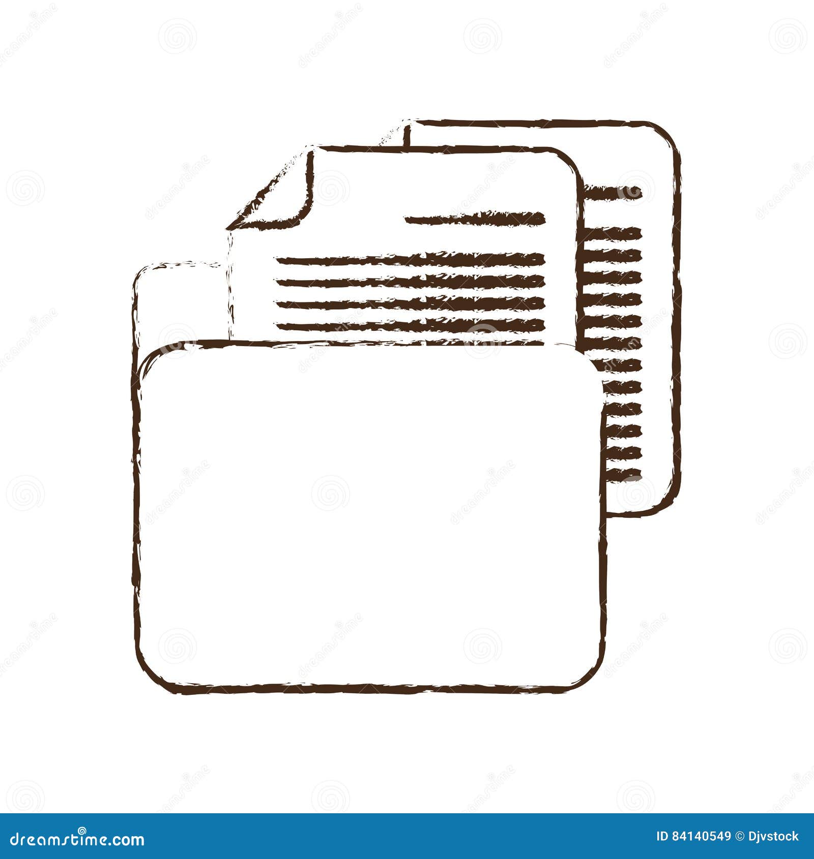Sketch Draw Folder File Document Report Paper Stock Illustration ...