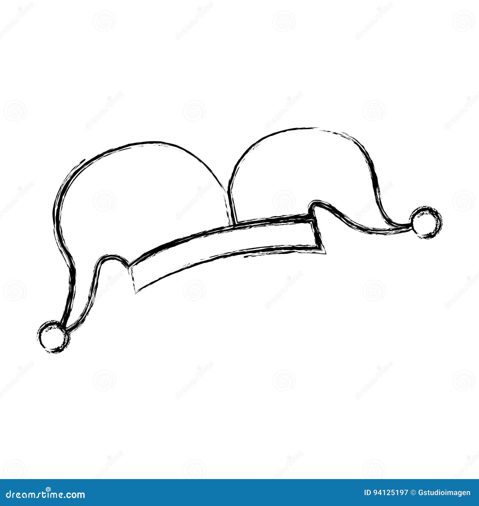 Sketch draw jester hat stock vector. Illustration of circus - 94125197