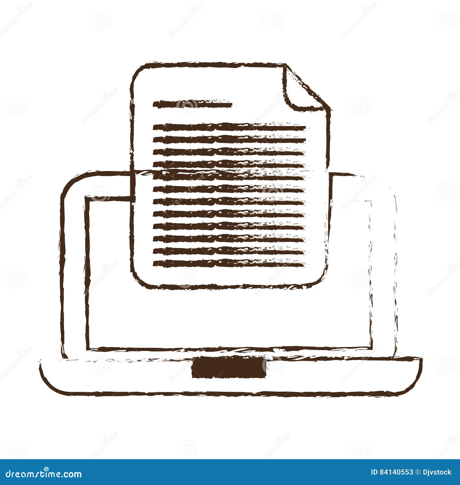 Sketch Draw Laptop Device Document Digital Stock Illustration ...